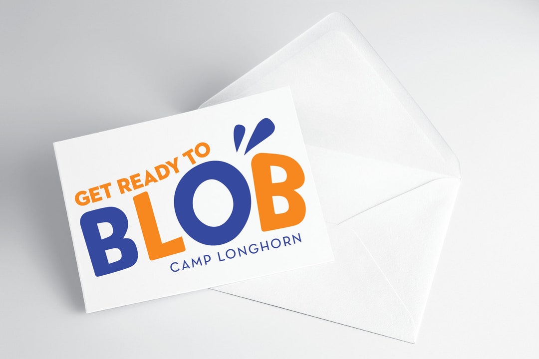 Folded Note Cards - Get Ready to Blob - Camp Longhorn - Etsy