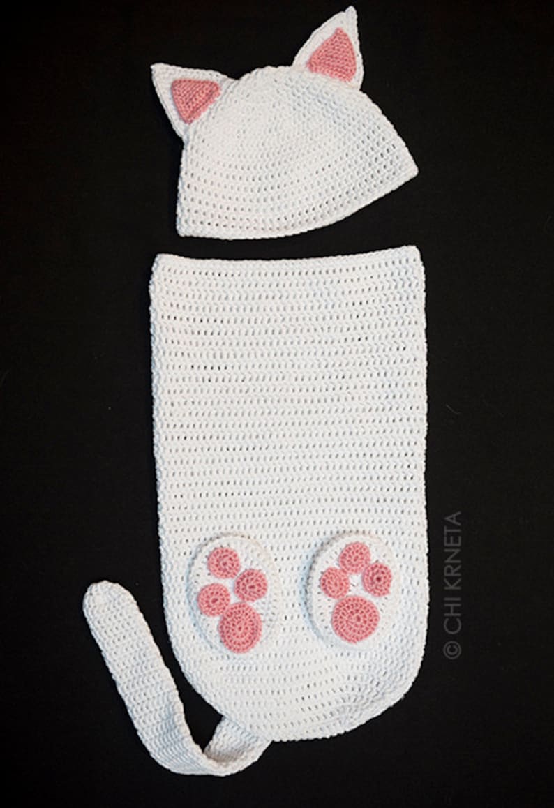 Baby Cat Cocoon Hat & Booties Crochet Pattern - Etsy
