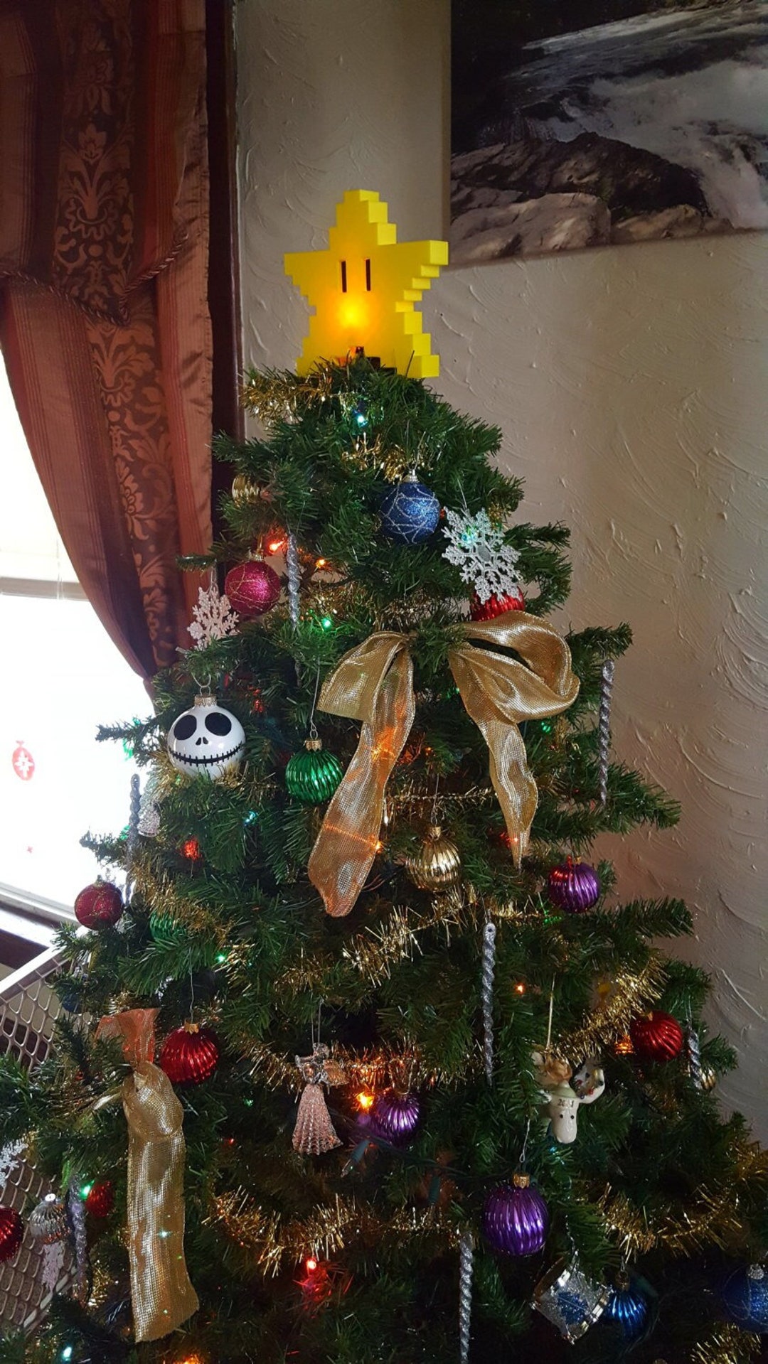 3D Printed Super Star Tree Topper: Gamer Gift - Etsy