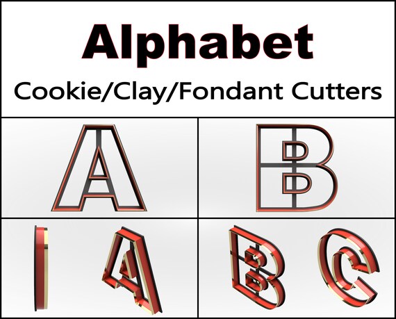 Alphabet Cookie Cutter 3D Printed Letter Cookie Cutter | Etsy
