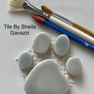 3 Inch Dog Paw Tiles Ice Blue - Etsy
