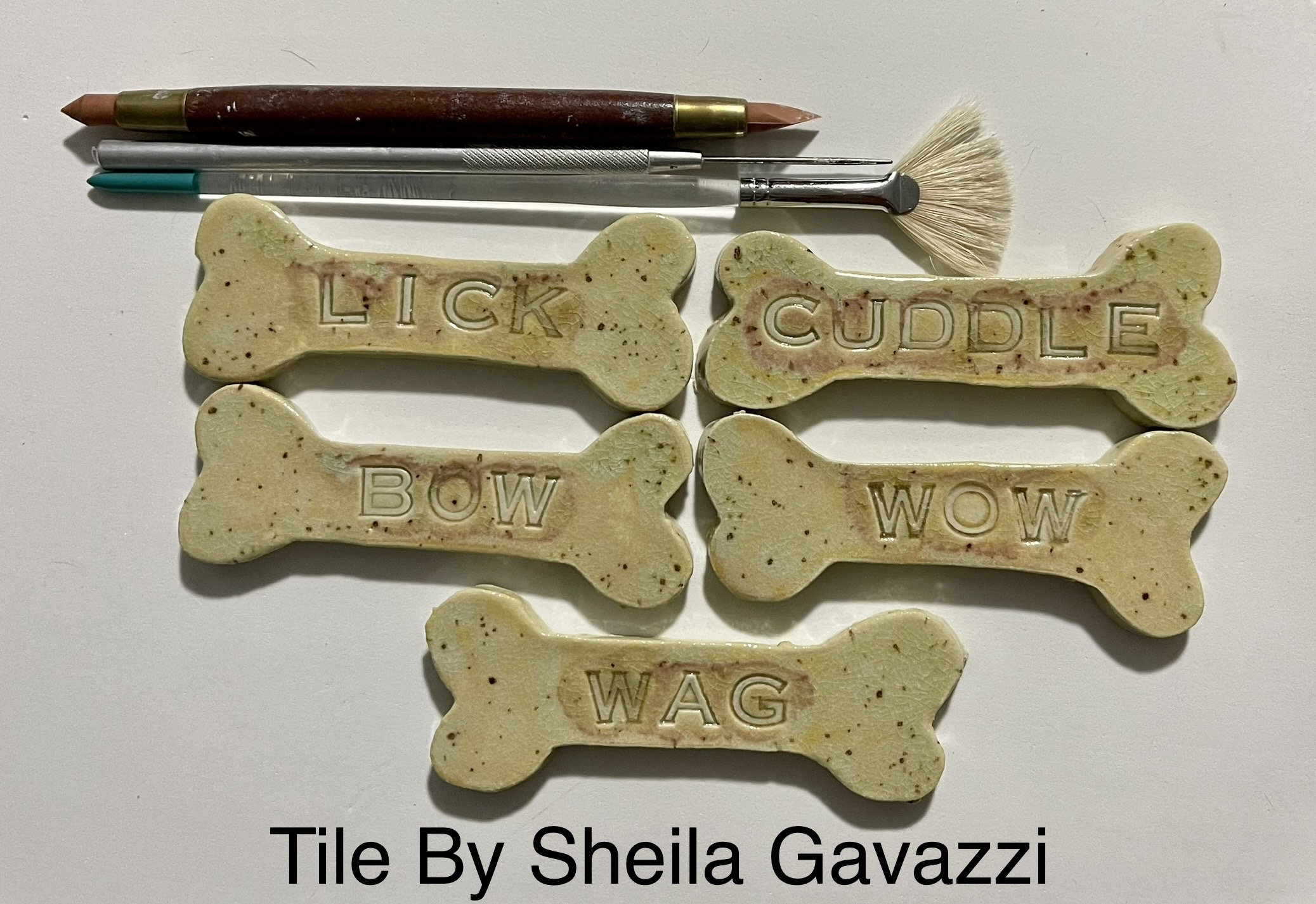 Dog Bone Tile Set of Five - Etsy