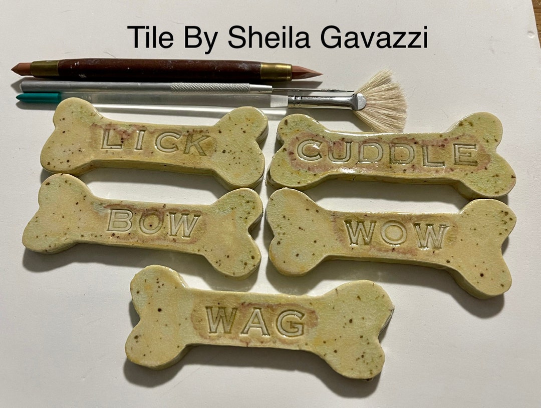 Dog Bone Tile Set of Five - Etsy