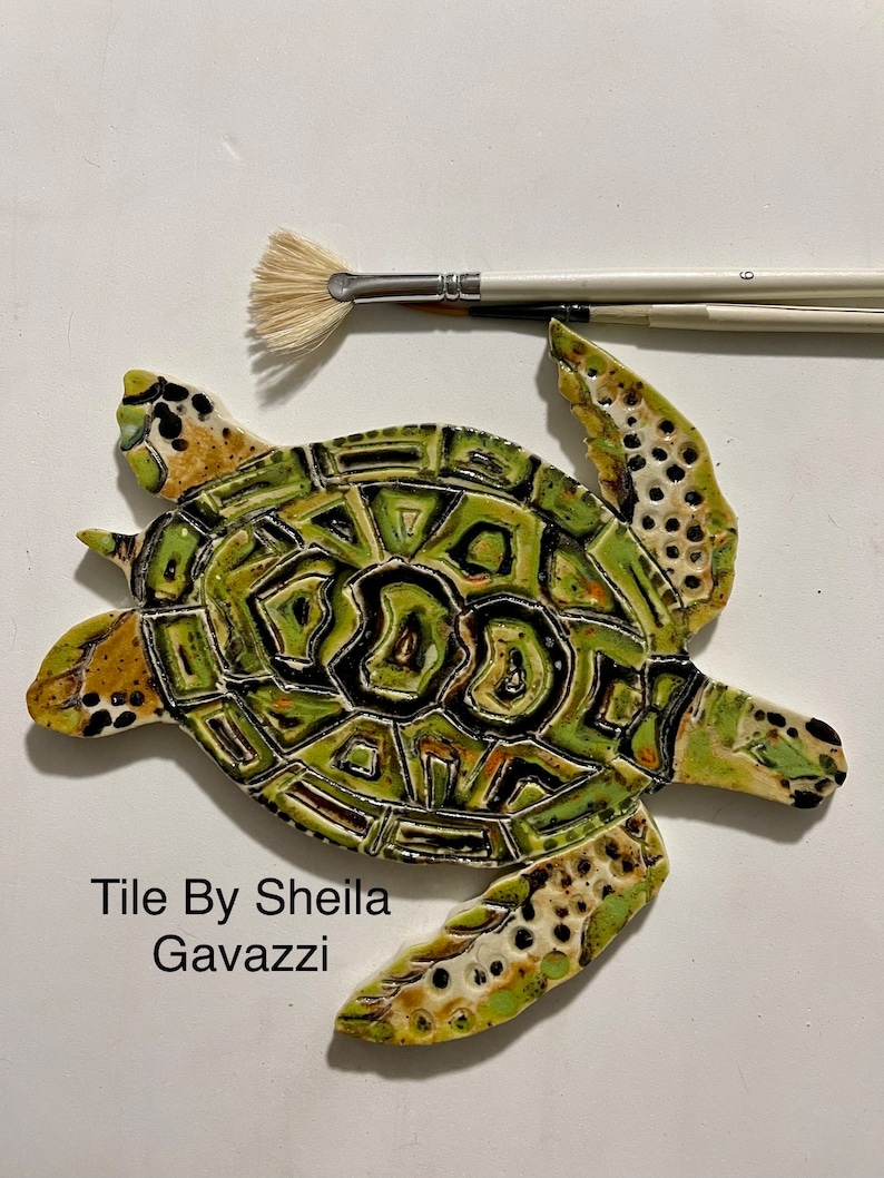 Sea Turtle Tile 7 Inch - Etsy