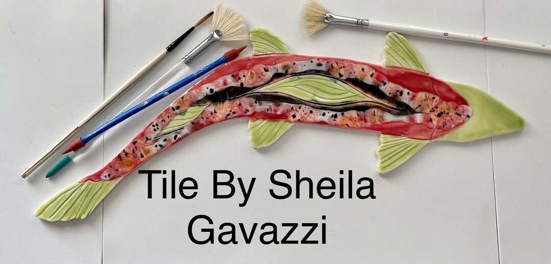 16 Inch Fish Tile Floor Salmón Style - Etsy