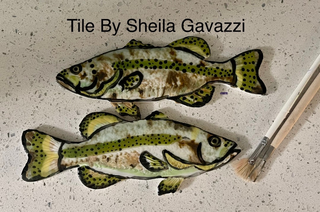 10 Inch Fish Tile Side View - Etsy