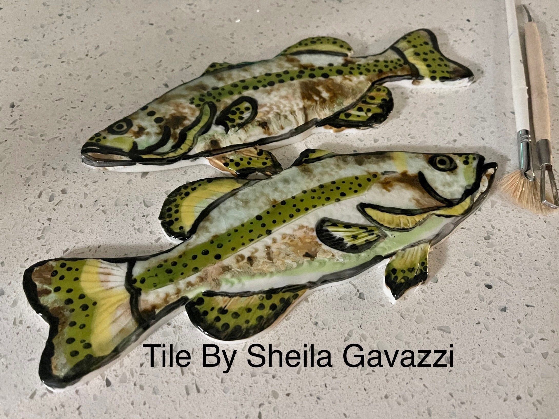 10 Inch Fish Tile Side View - Etsy