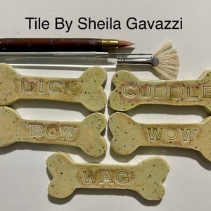 Dog Bone Tile Set of Five - Etsy