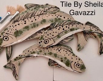 Handmade and Hand Painted Aquarium Tile . Sea Life Tile Custom for You ...