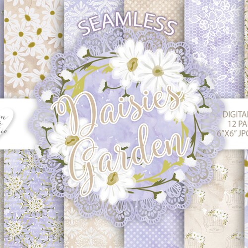 Watercolor Daisies Flowers Digital Paper Flower Background - Etsy