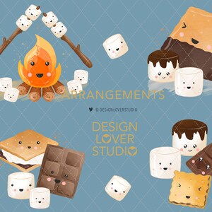 Watercolor Smores Design, Smores Design, Smore's Clipart, Camping Food ...