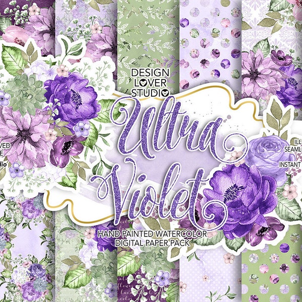 Violet Digital Paper - Etsy