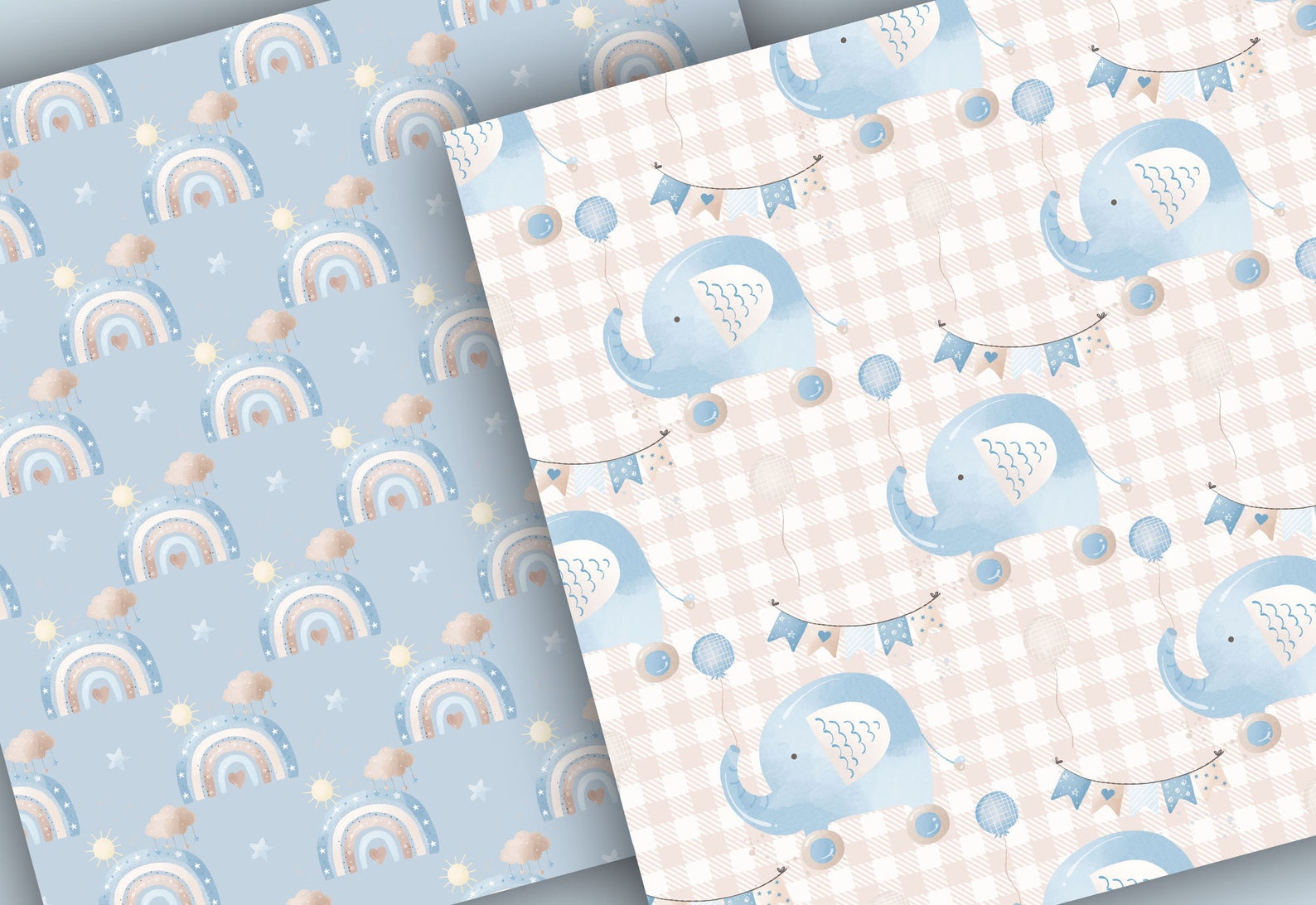 Nursery Baby Boy Rainbows Digital Paper Pack Baby Boy - Etsy