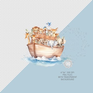 Watercolor Noah's Ark Watercolor Clipart, PNG Noah's Ark Clipart ...