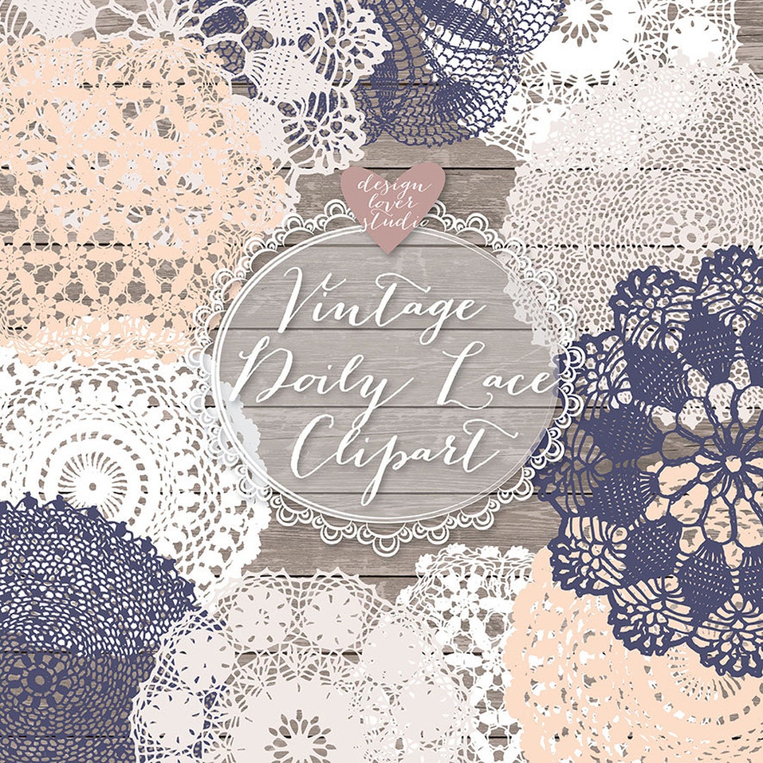 Vintage Doily Lace, Doily Clip Art, Lace Doile Clipart, Digital Lace ...