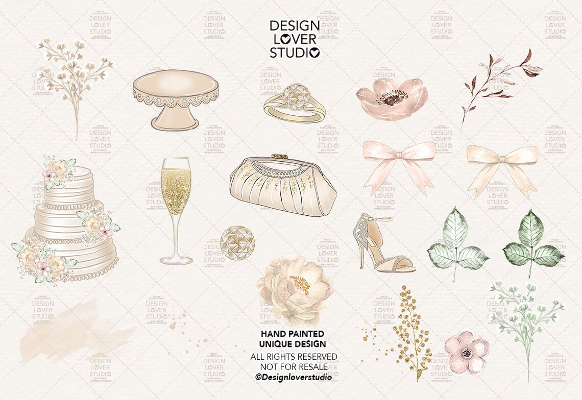 Princess Wedding Design Gold Wedding Peony Flower Floral | Etsy