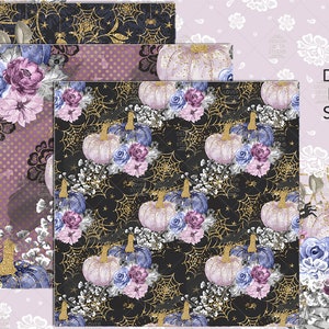 Halloween Pumpkin Digital Paper Pack, Pumpkin, Halloween, Spider ...