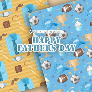 Watercolor Father's Day Digital Paper Pack, Father's Day Pattern, Beer ...