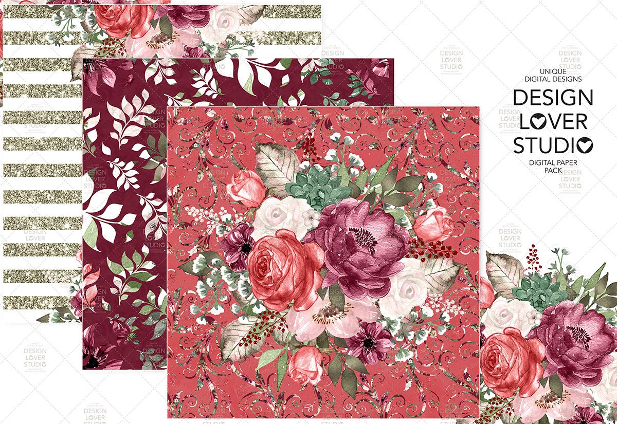 Watercolor CHAMPAGNE AND WINE Digital Paper Summer Autumn - Etsy