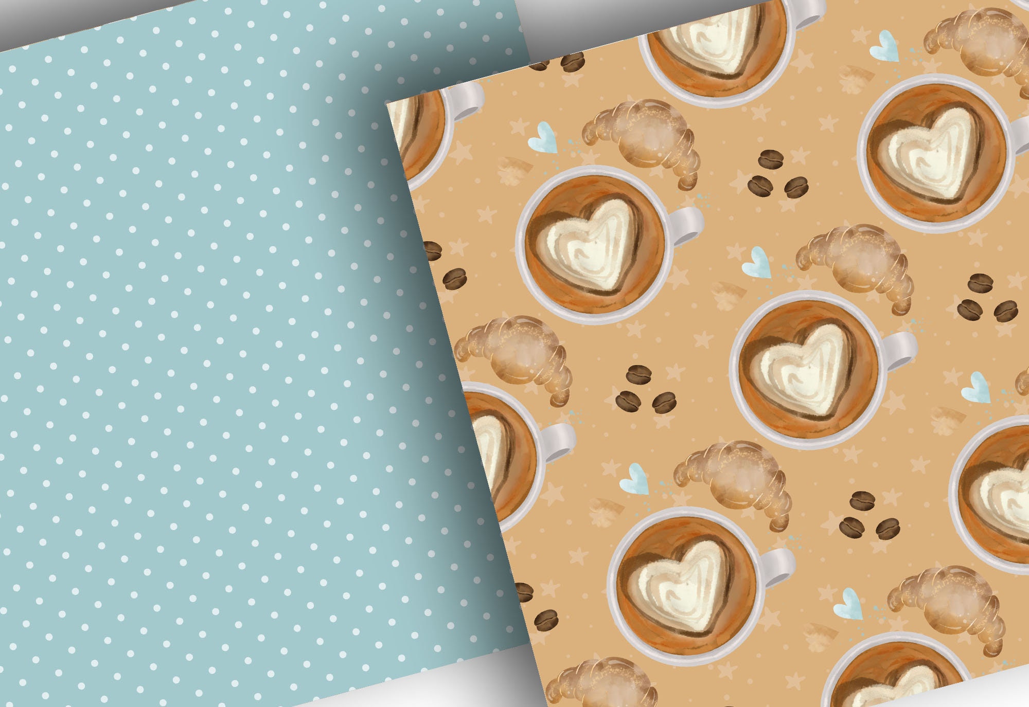 Coffee Digital Paper Pack Cafe Latte Design Cup of Coffee - Etsy