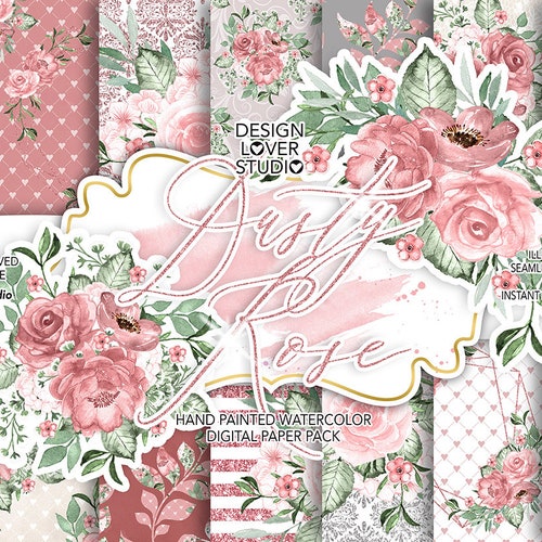 Watercolor Floral Dreams Blush Digital Paper Pack Summer - Etsy