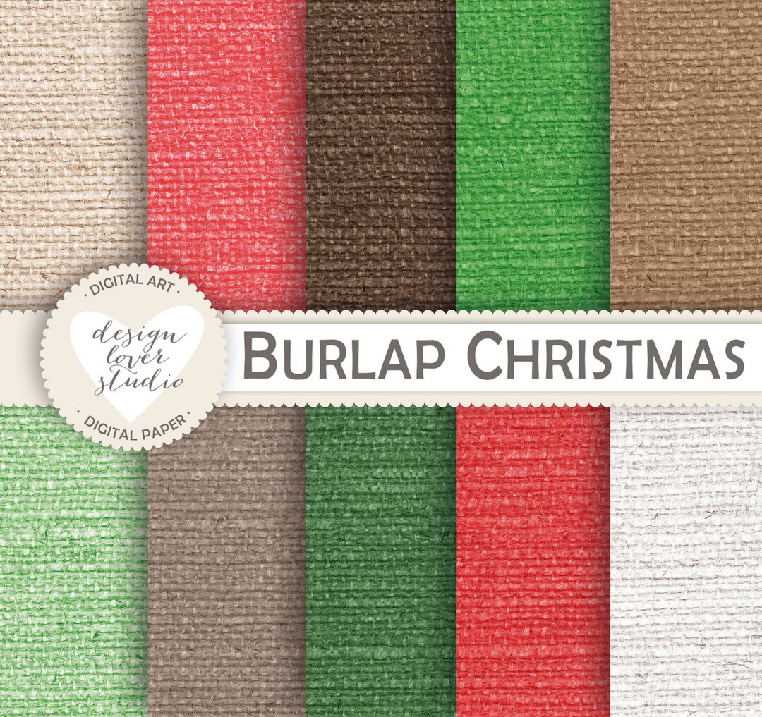 Christmas Burlap Backround Digital Papers Rustic Digital - Etsy