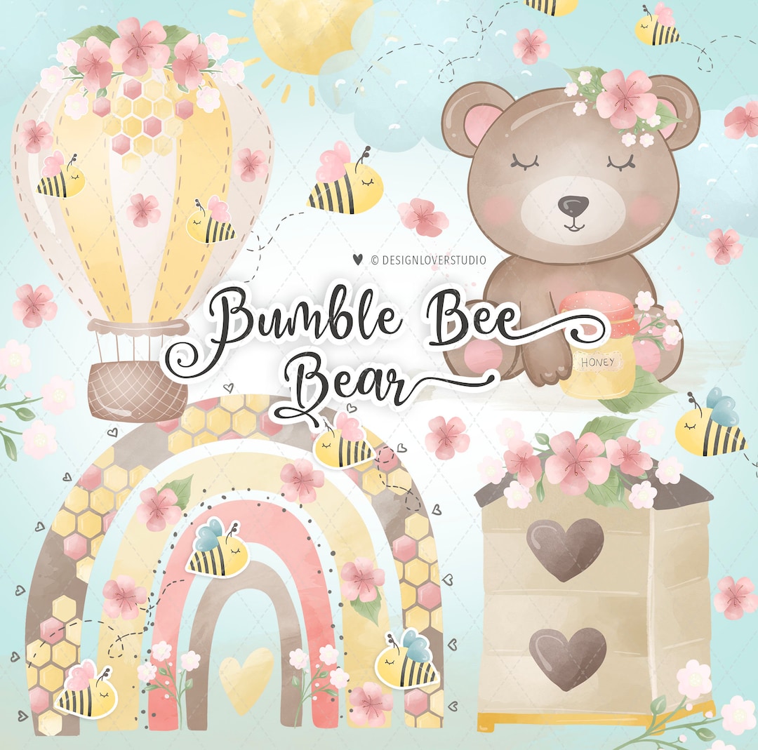 Nursery Baby Bear Bumble Bee Rainbows Design, Baby Nursery, Rainbow ...