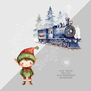 Watercolor Polar Express Clipart Bundle, Christmas Train, Believe Bell ...