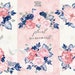 Watercolor BLUSH and NAVY ROMANCE Design, Spring Watercolor Flower ...