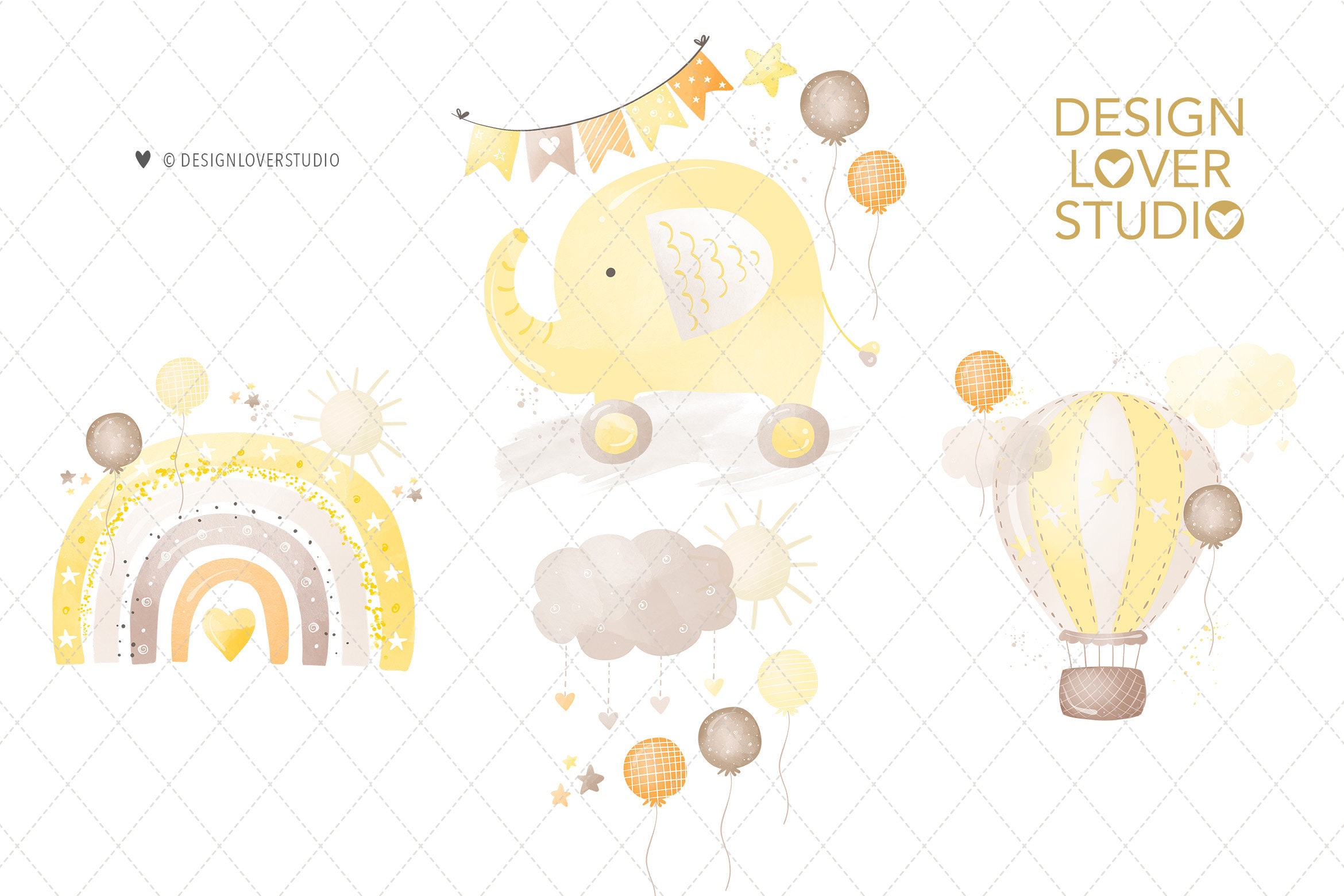 Nursery Baby Yellow Beige Rainbows Design Baby Boy Nursery - Etsy