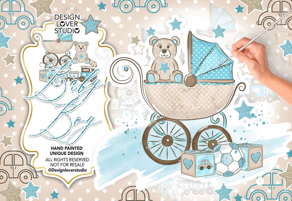 Baby Boy Design Baby Clipart Cute Baby Bear Clip Art | Etsy
