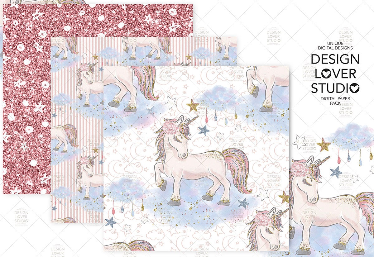 I Believe in Unicorns Digital Paper Pack Unicorn Seamless - Etsy