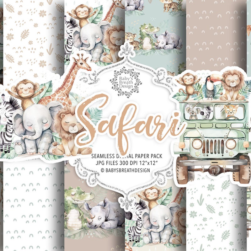 Safari Digital Paper - Etsy