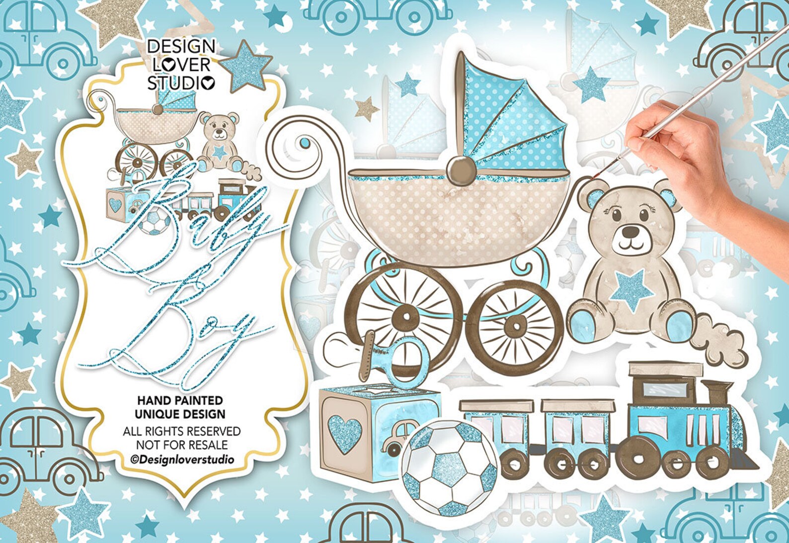 Baby Boy Design Baby Clipart Cute Baby Bear Clip Art | Etsy