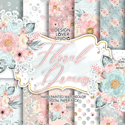 Wedding Digital Paper Seamless Flower Pattern Blush Floral - Etsy