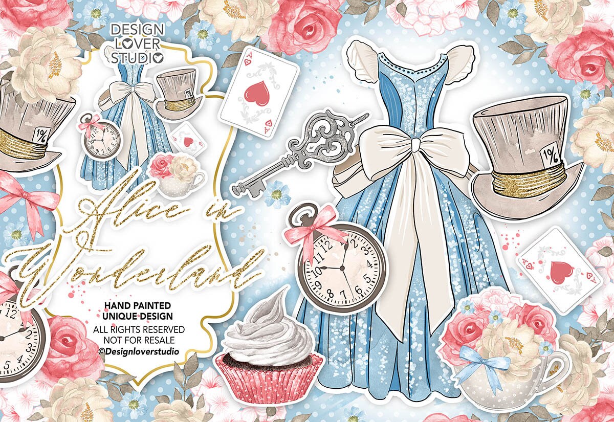 Alice in Wonderland Design Spring Flower Blush Floral - Etsy