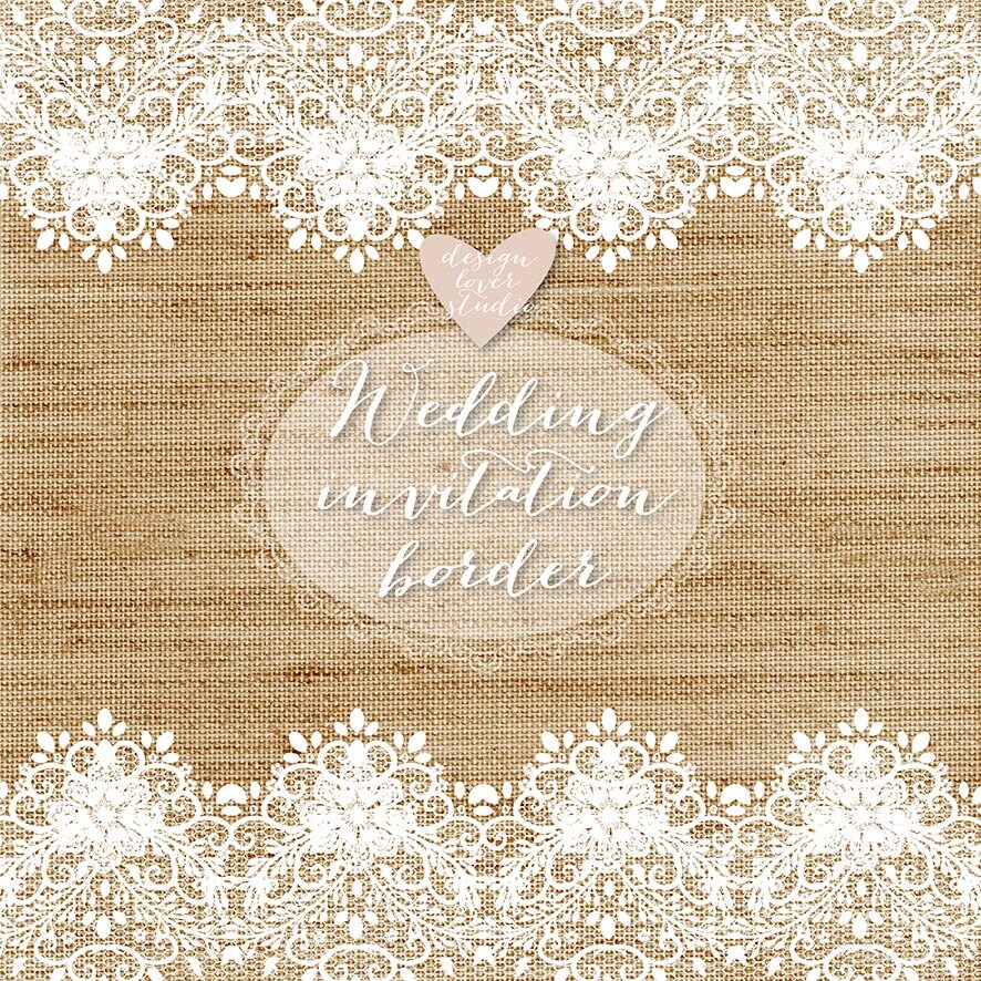 Lace Border Rustic Wedding Invitation Border Frame Lace | Etsy