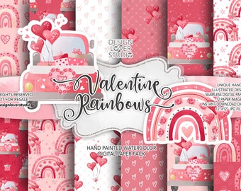 Roses Heart Valentine Design Digital Paper Romantic | Etsy
