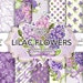 Watercolor LILAC FLOWER Digital Paper Pack, Bow, Lavender, Bouquets ...