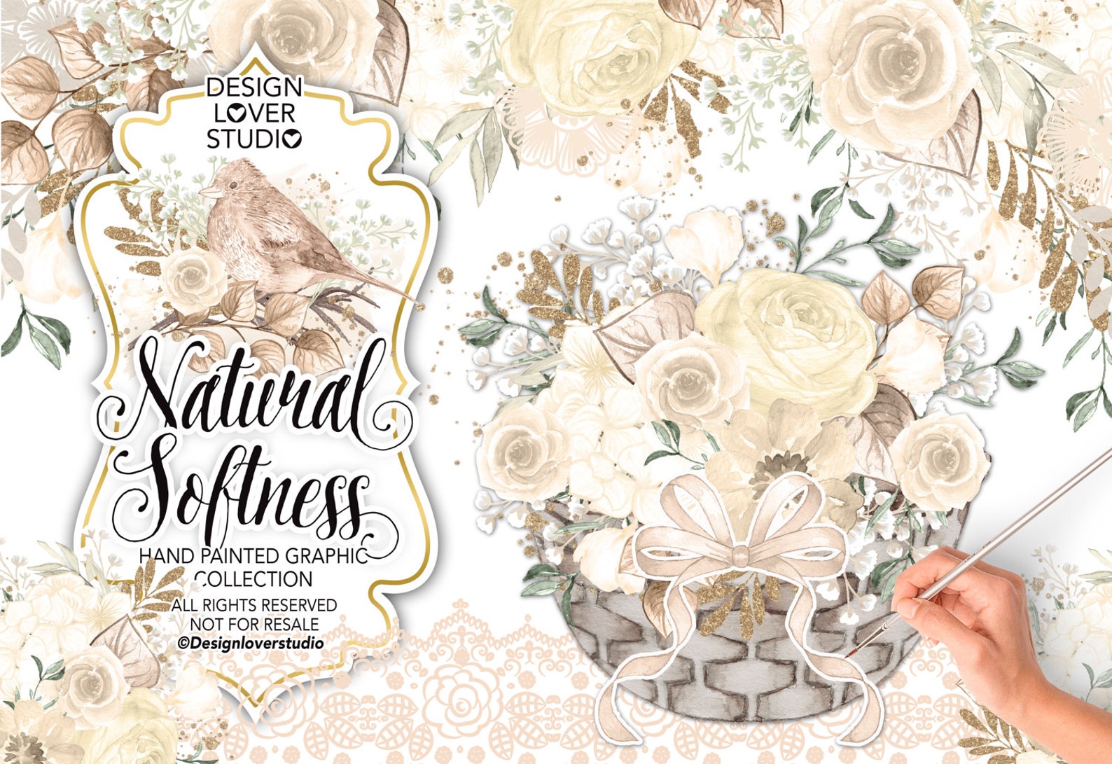 Watercolor NATURAL SOFTNESS Design Spring Watercolor Flower - Etsy