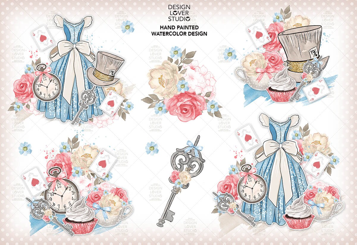 Alice in Wonderland Design Spring Flower Blush Floral - Etsy