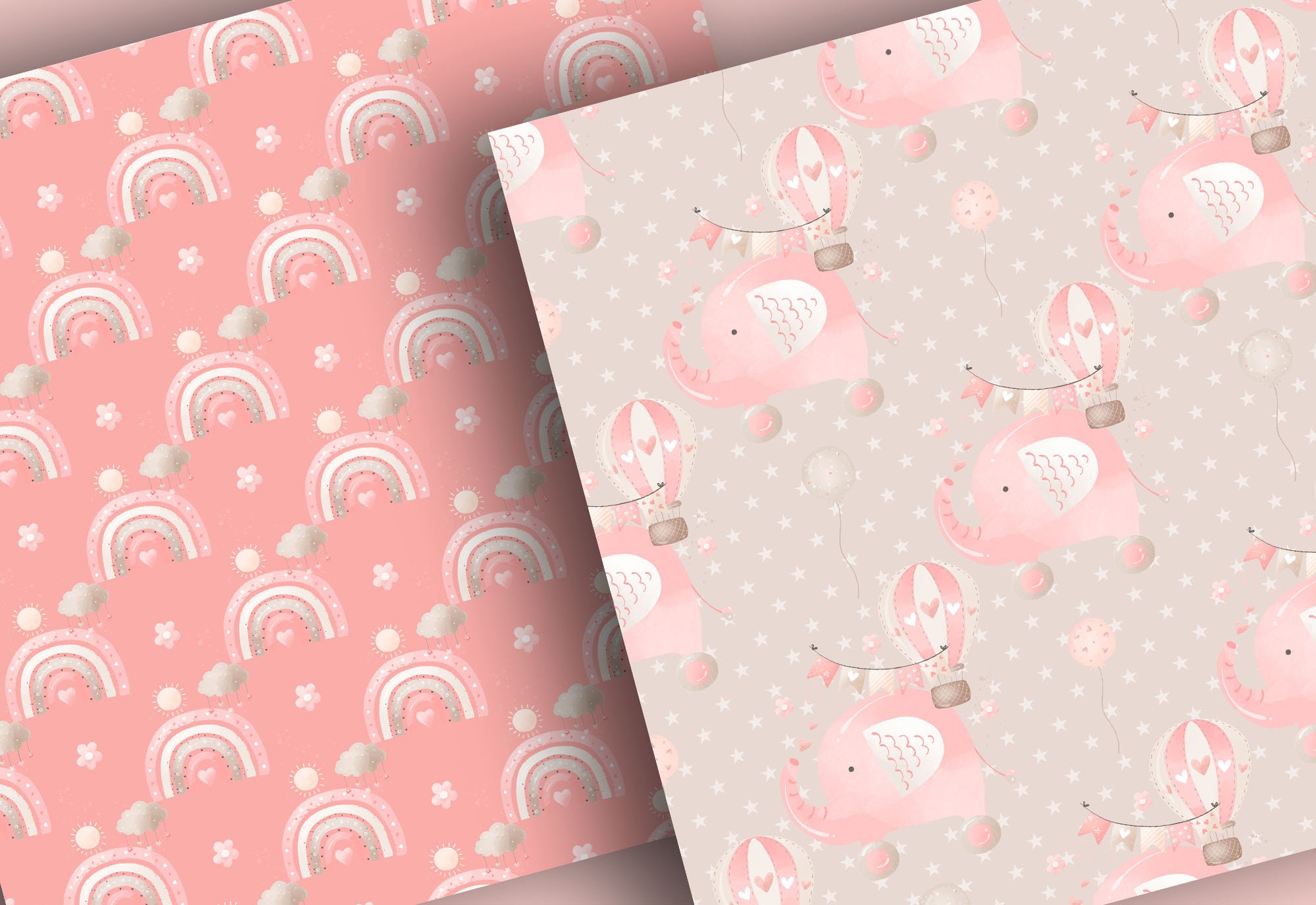 Nursery Baby Girl Rainbows Digital Paper Pack Baby Girl - Etsy