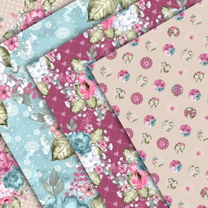 Watercolor Floral Dreams Digital Paper Pack, Summer, Autumn Watercolor ...