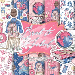 Back to School Digital Paper Planner Clipart School Bus - Etsy