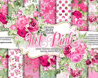 Pink Digital Paper - Etsy