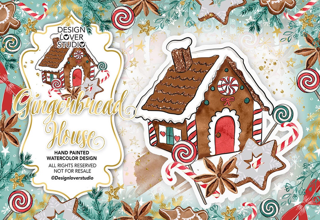 Gingerbread House Design Clip Arts, Christmas Flower, Christmas Candy ...