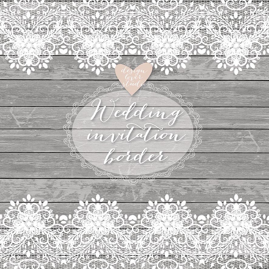 Lace Border Rustic Wedding Invitation Border Frame Lace | Etsy