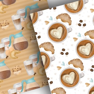 Coffee Digital Paper Pack, Cafe Latte Design, Cup of Coffee, Coffee ...