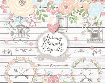 Premium Rustic Wedding Clipart Shabby Chic Clipart Hand | Etsy