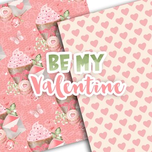Be My Valentine Digital Paper Pack, Pattern, Romantic Watercolor ...
